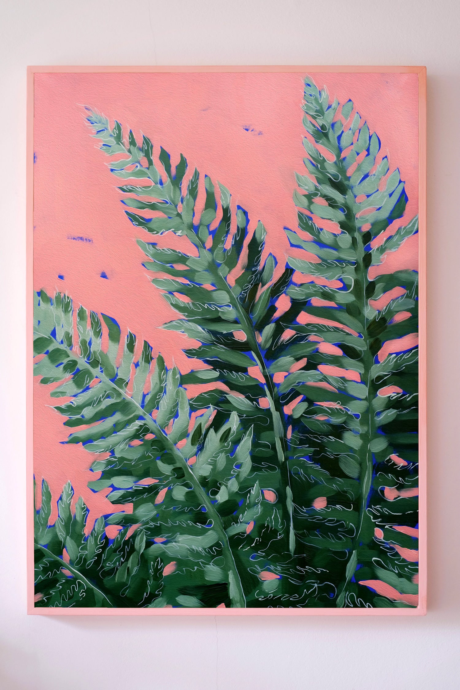 Shield Fern Painting On Canvas By Daniel Quirke (Framed)